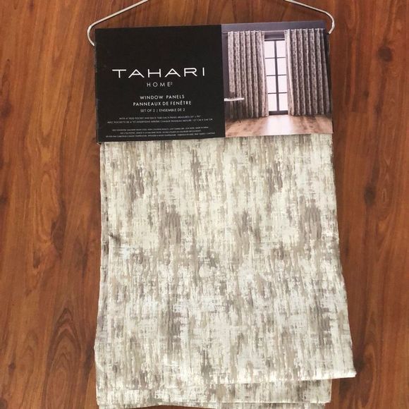 Tahari | Accents | New Tahari Home Grey Cream Silver Window Panels Set ...